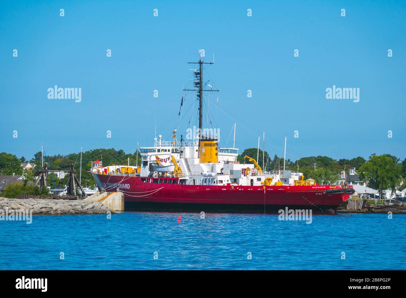 United States Coast Guard cutter Mackinaw stationed at Mackinaw City ...