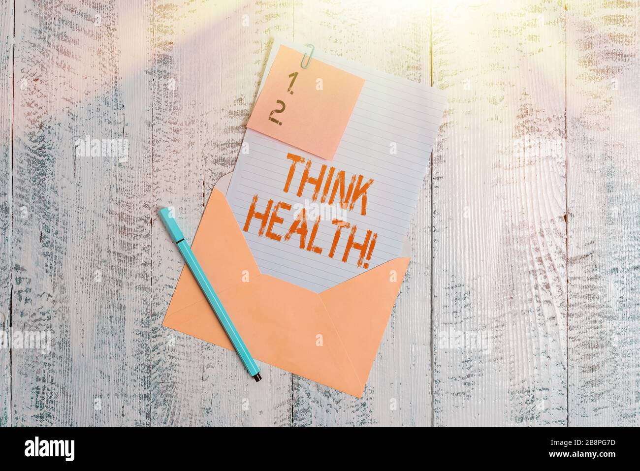 Text sign showing Think Health. Business photo text state of complete ...