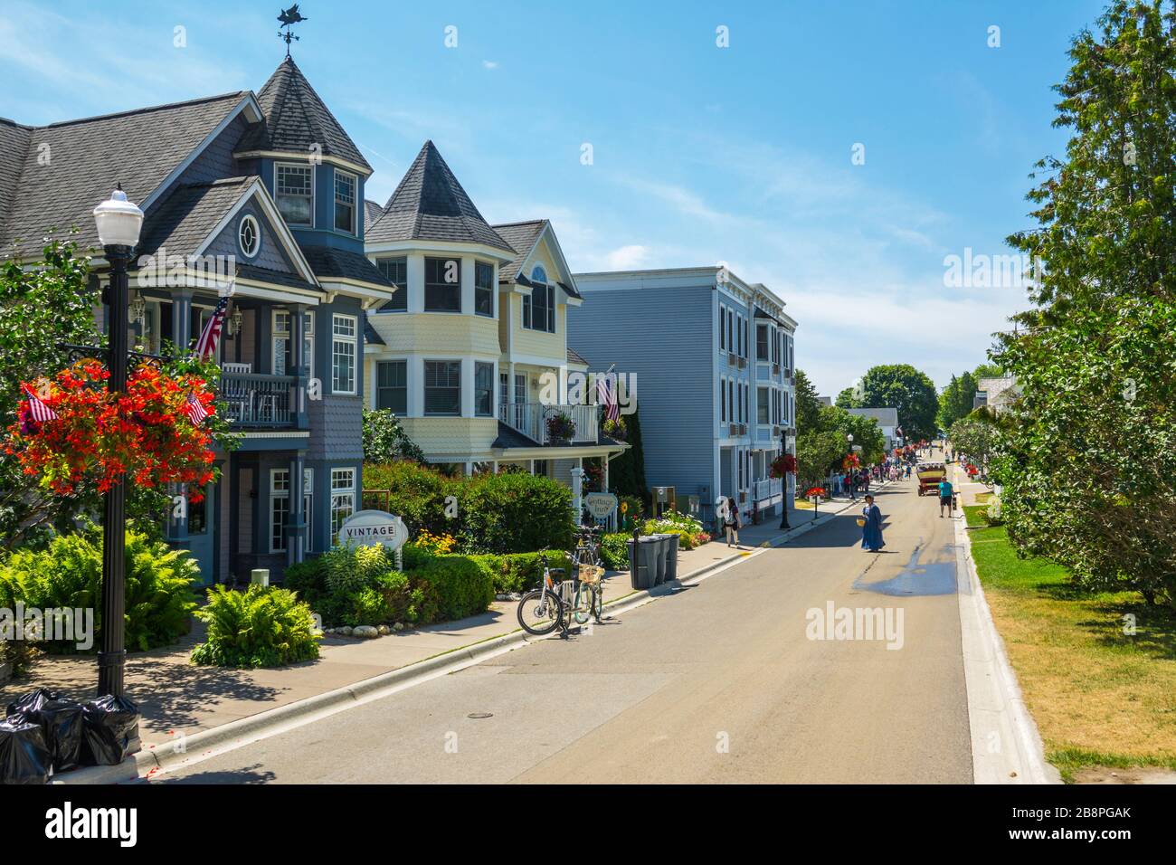 Life views on historic mackinaw island a michigan lake huron main ...