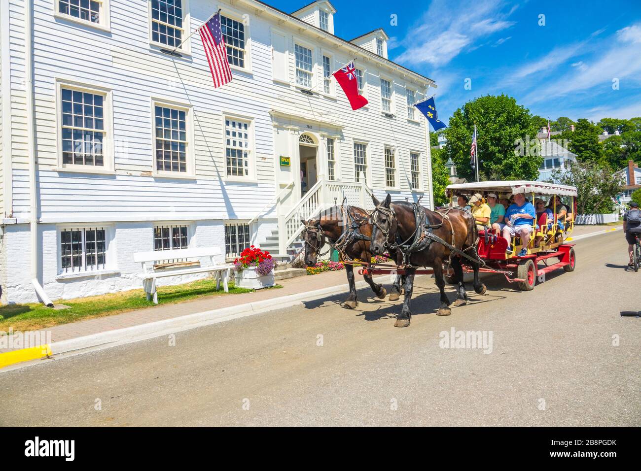 Life views on historic mackinaw island a michigan lake huron main ...