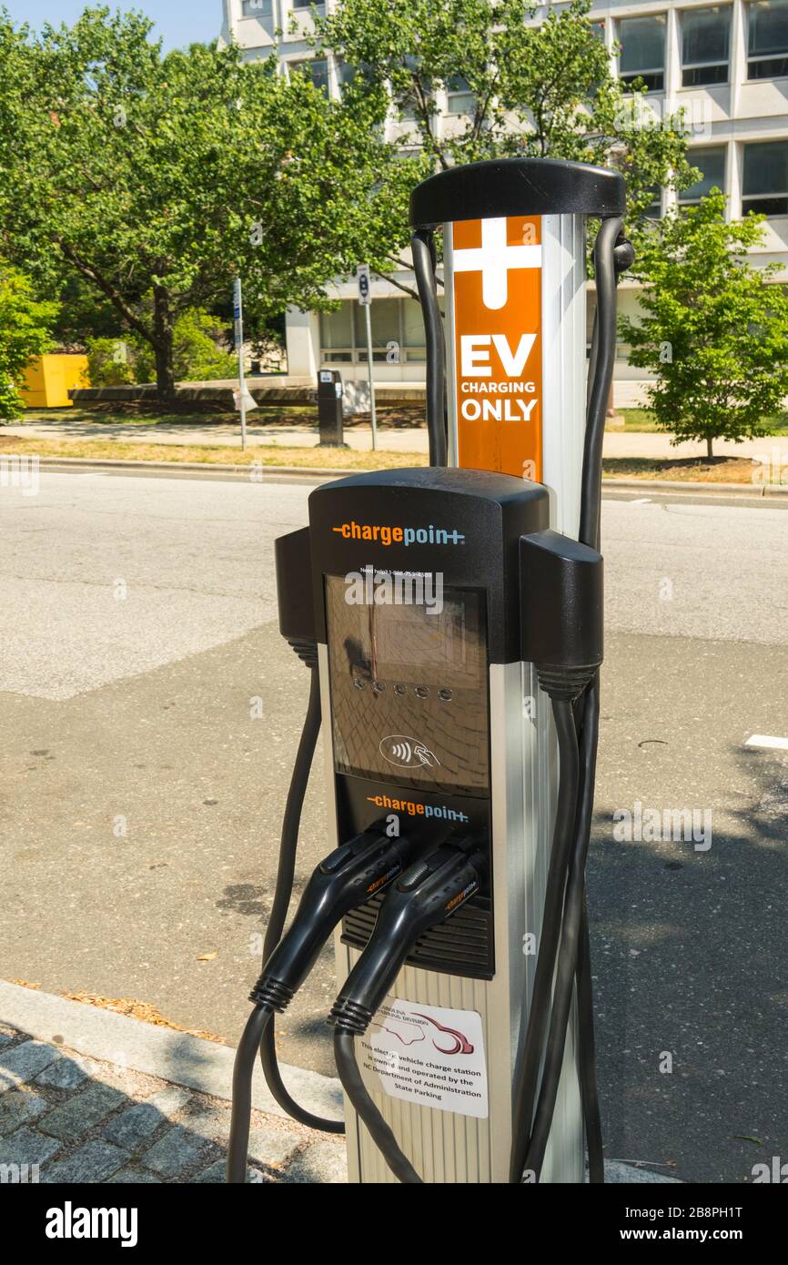 Electric car charge point station in Raleigh a city in NC North ...