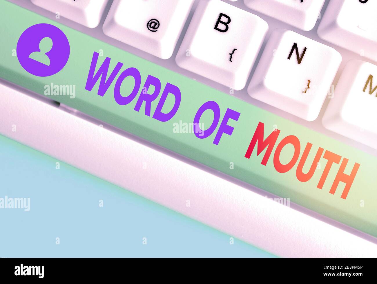 Writing note showing Word Of Mouth. Business concept for information ...