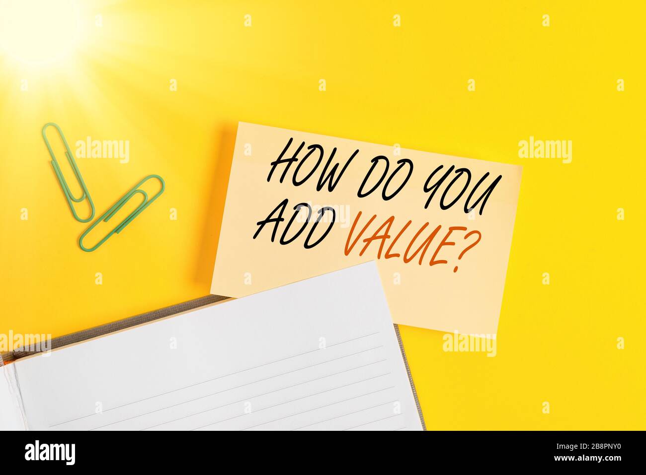 Writing note showing How Do You Add Value Question. Business concept ...