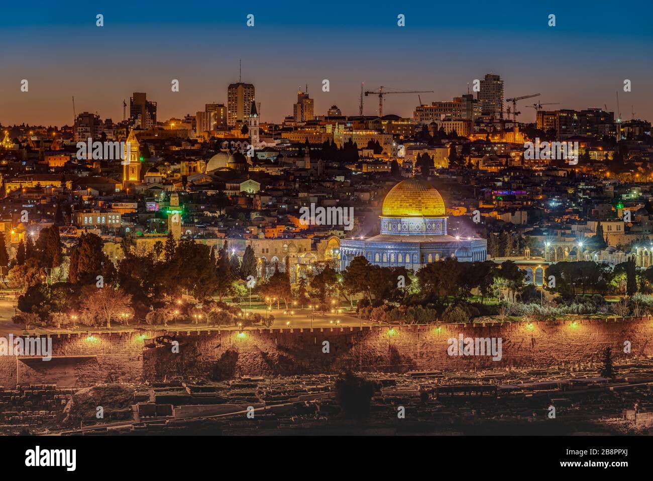 Jerusalem skyline night hi-res stock photography and images - Alamy
