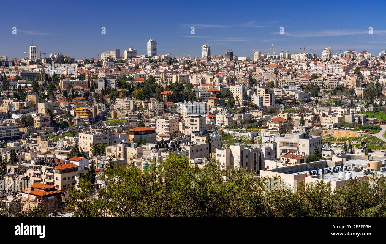 The city skyline from Mount Scopus, Jerusalem, Israel, Middle East ...