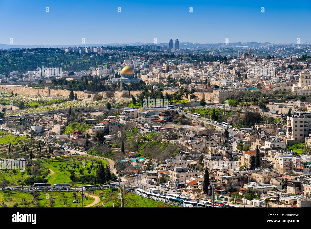 The city skyline from Mount Scopus, Jerusalem, Israel, Middle East ...