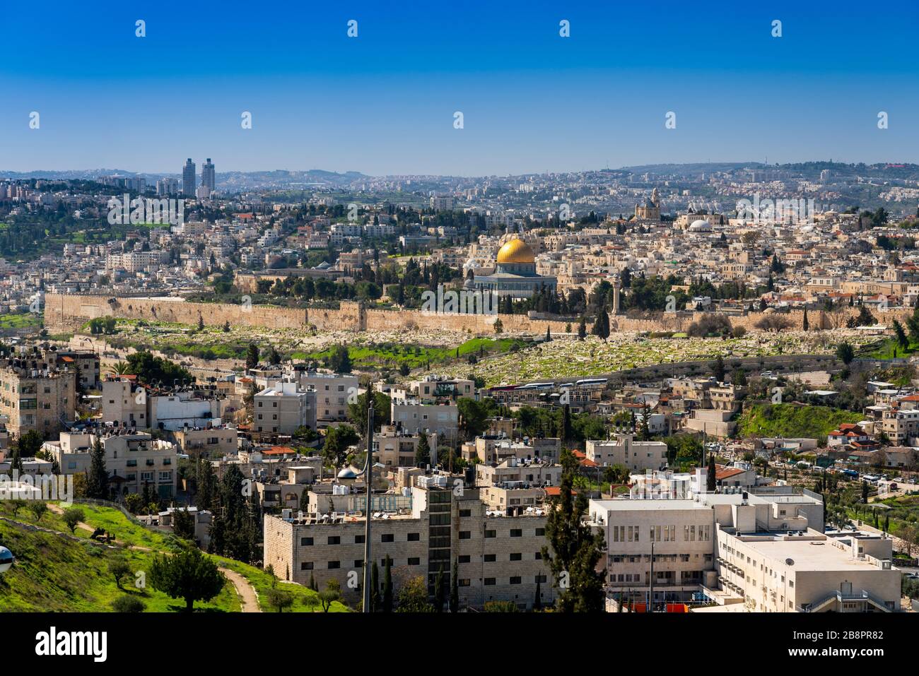 The city skyline from Mount Scopus, Jerusalem, Israel, Middle East ...