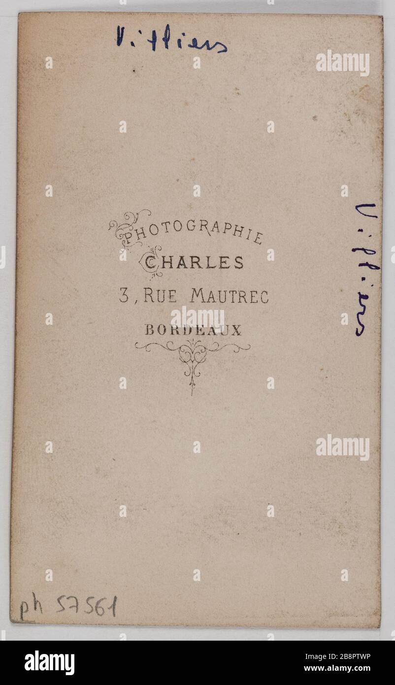 Portrait de Villiers. Portrait de Villiers. Tirage sur papier albuminé ...