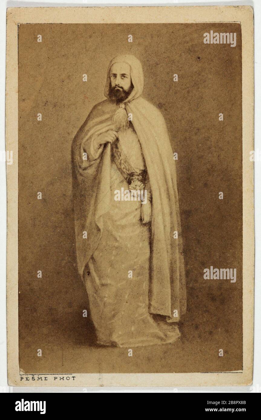 Portrait of Abd el Kader (El Hadj) (1807-1883) (Arab emir) Paul Emile ...
