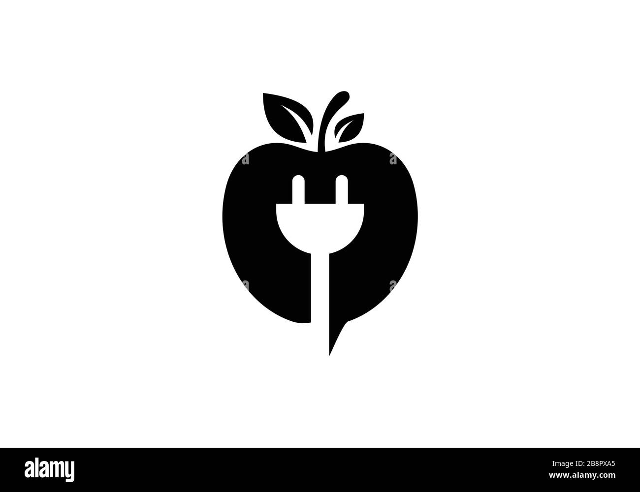 Apple logo sign symbol in flat style on white background Stock Vector ...