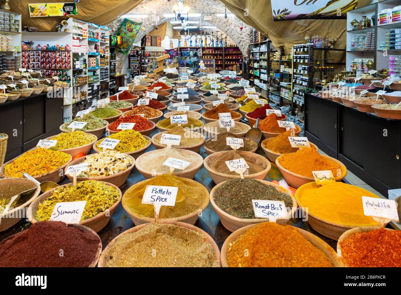 A shop selling spices in the old city of Jerusalem, Israel, Middle East Stock Photo - Alamy