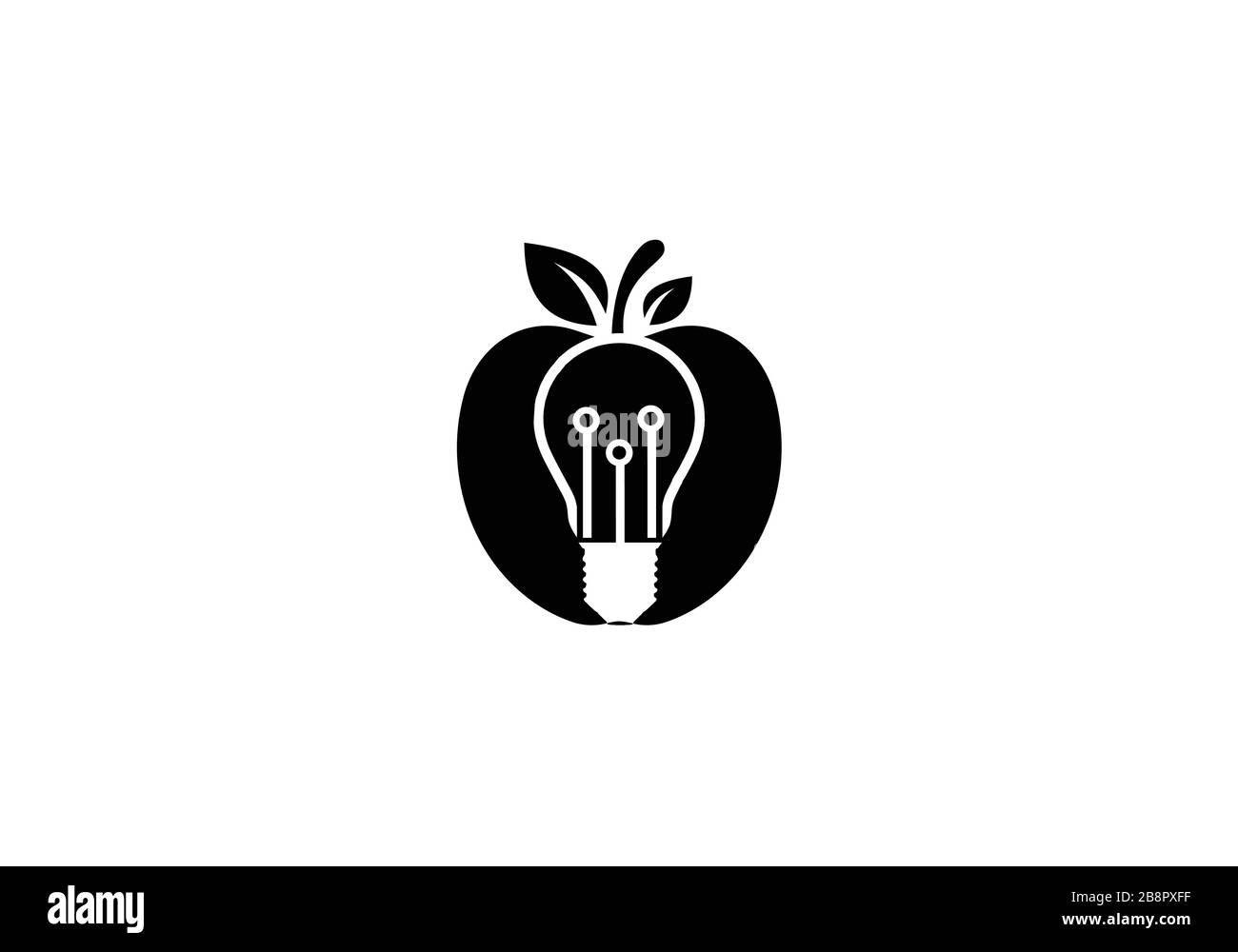 Apple logo sign symbol in flat style on white background Stock Vector ...