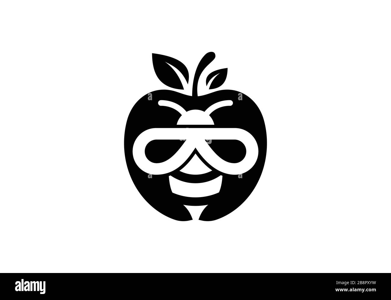 Apple logo sign symbol in flat style on white background Stock Vector ...