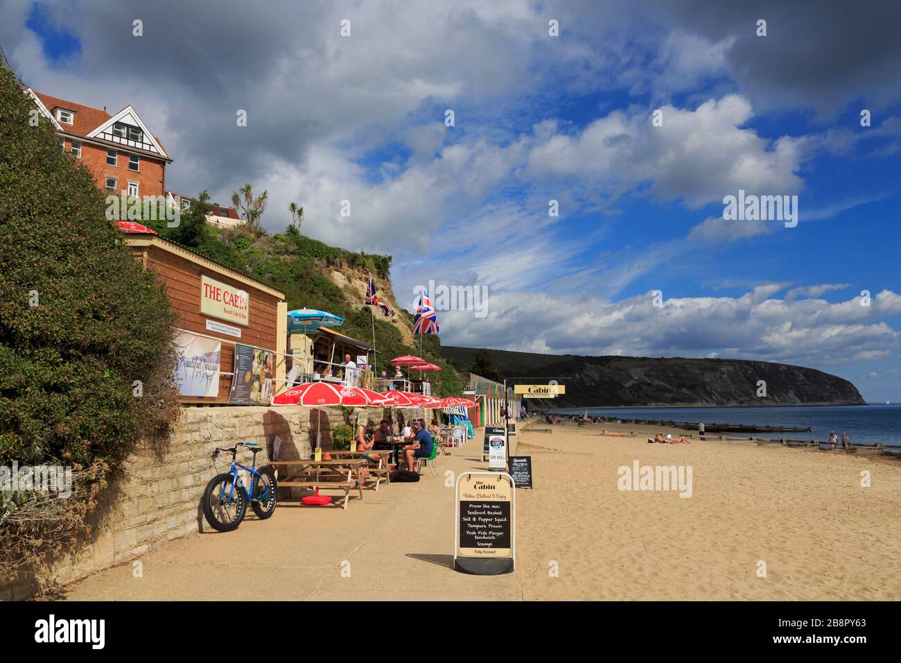 The Cabin Cafe, Swanage Beach, Isle of Purbeck, Dorset, England, United ...
