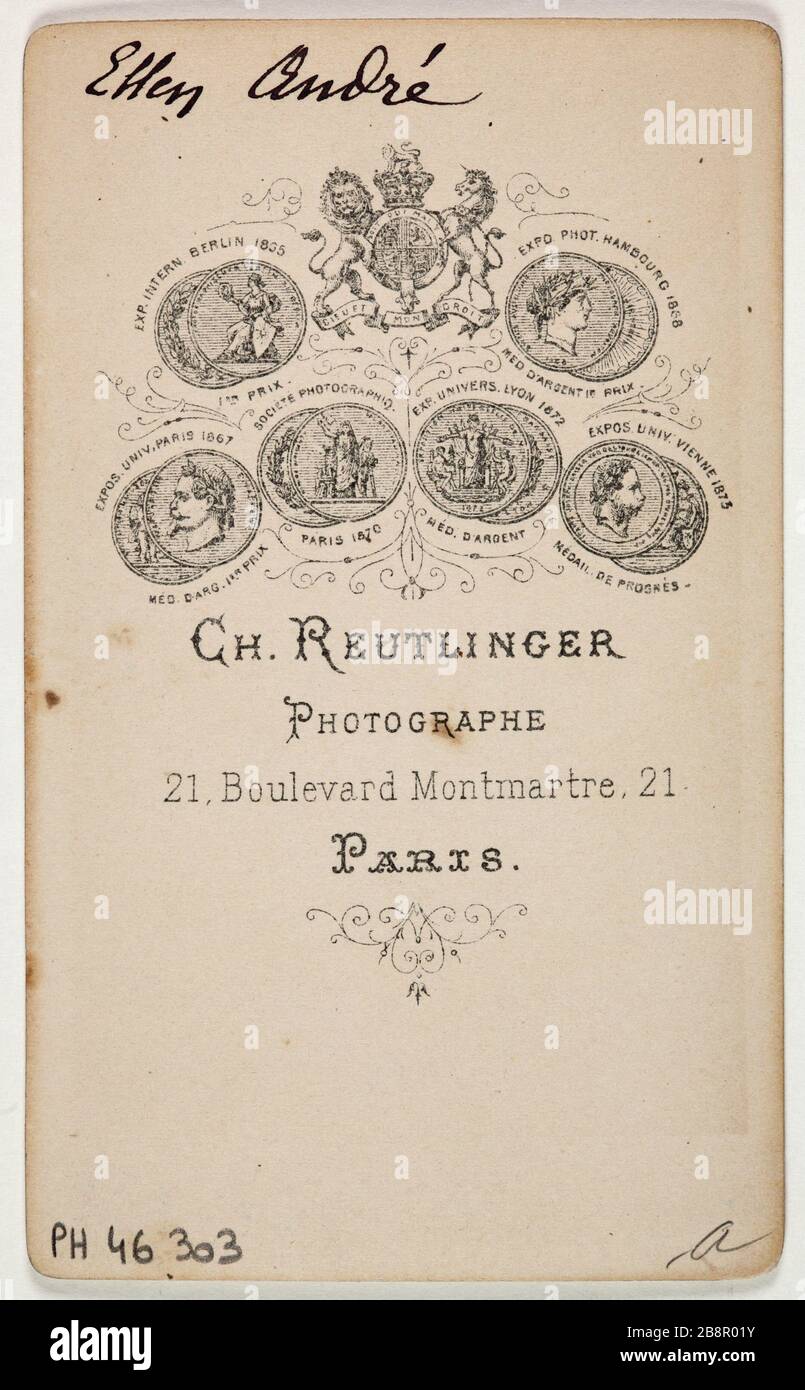 Portrait of Andrew, Ellen (actress) Charles Reutlinger. Portrait d ...