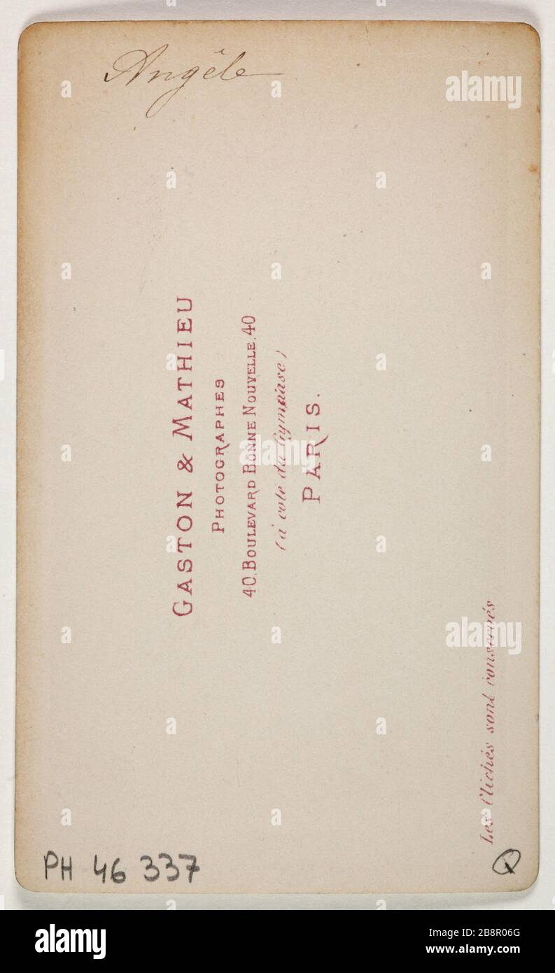 Portrait of Angela, (actress) Portrait d'Angèle, actrice. Carte de ...