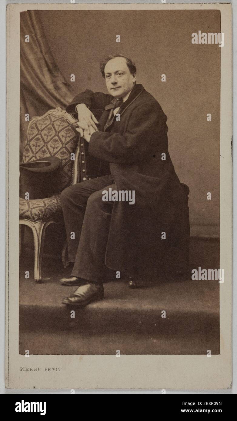 Portrait of Théodore de Banville (1823-1891), (poet) Pierre Petit ...