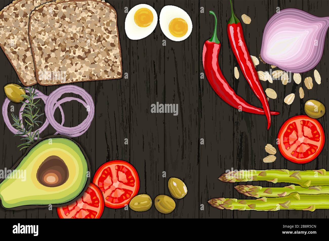 Bread and vegetables Stock Vector Images - Alamy