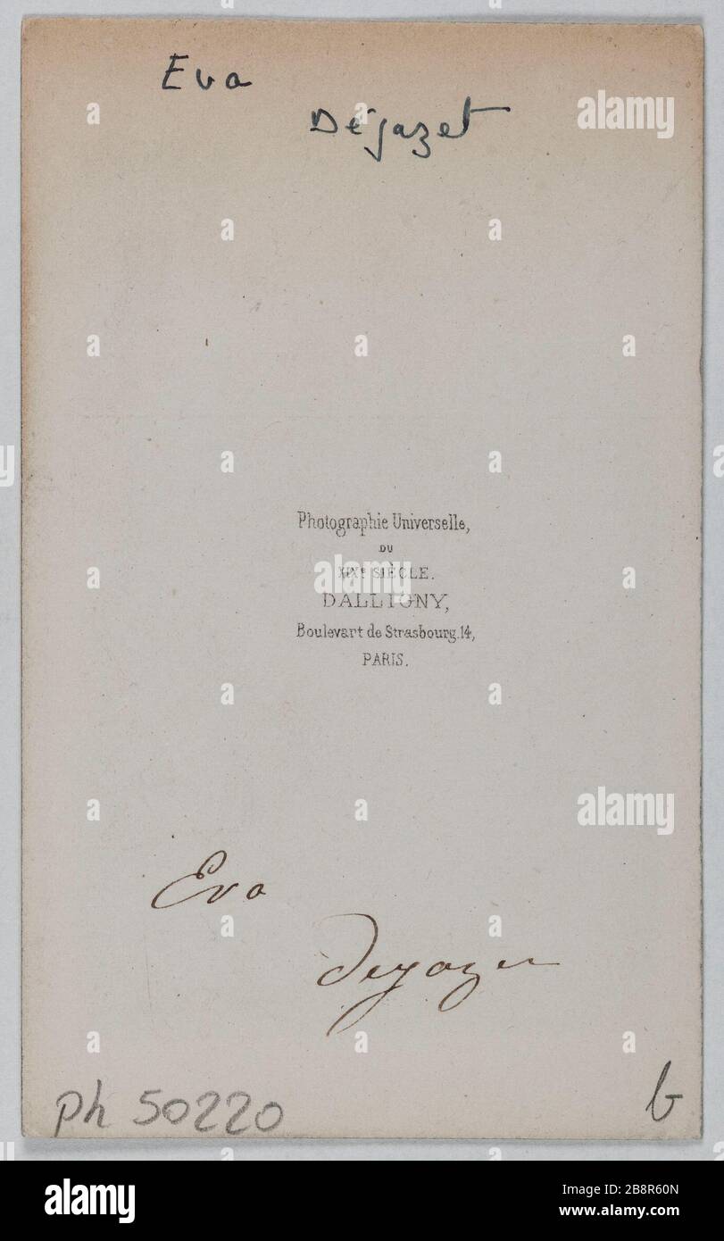 Portrait of Eva (actress) Portrait d'Eva, actrice. Carte de visite ...