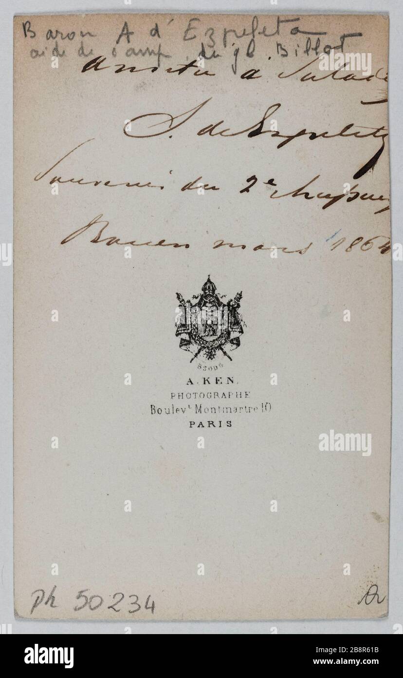 Portrait of Antoine Ezpeleta (Baron, 1837-1909?) (With General Billot ...