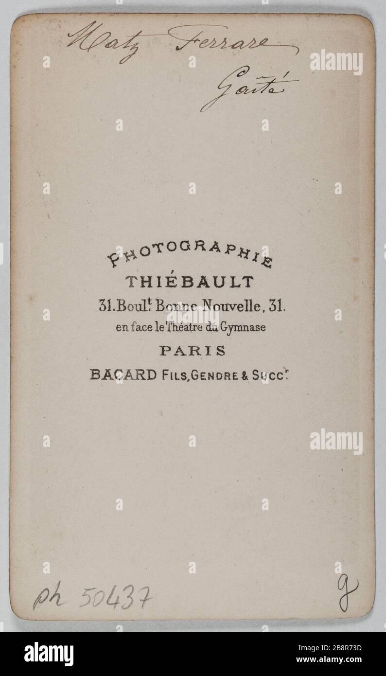 Portrait of Ferrara Denise (wife of Mr. Matz) (actress) Bacard Fils (né ...