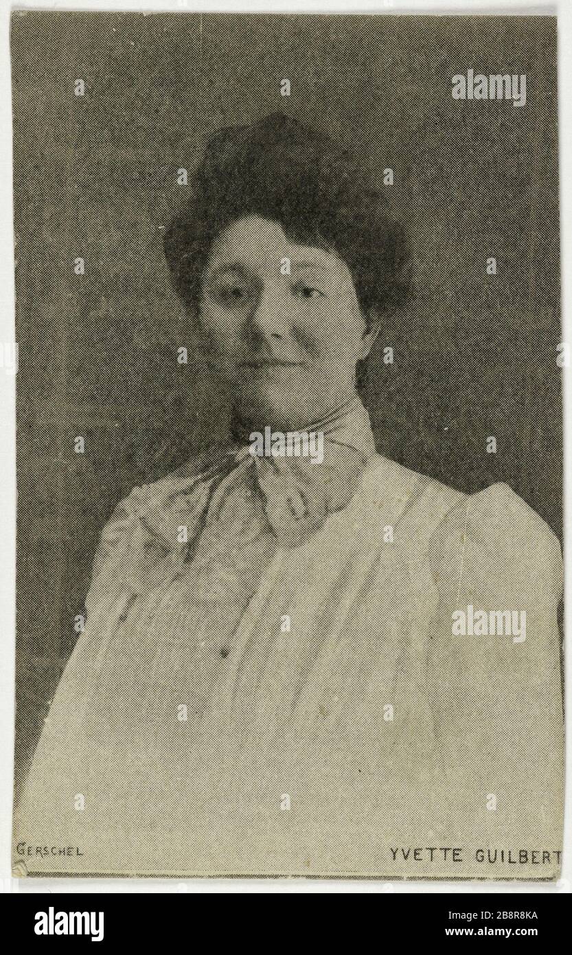 Portrait of Yvette Guilbert (1864-), singer concerts Coffee Portrait d ...