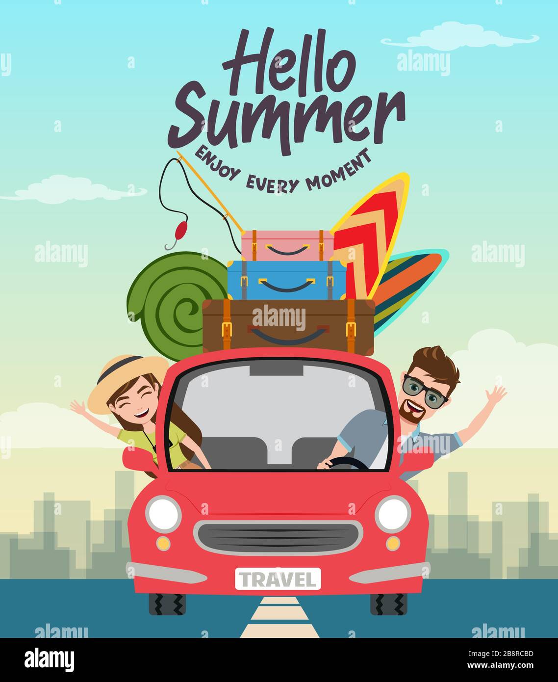 Man woman luggage board Stock Vector Images - Alamy