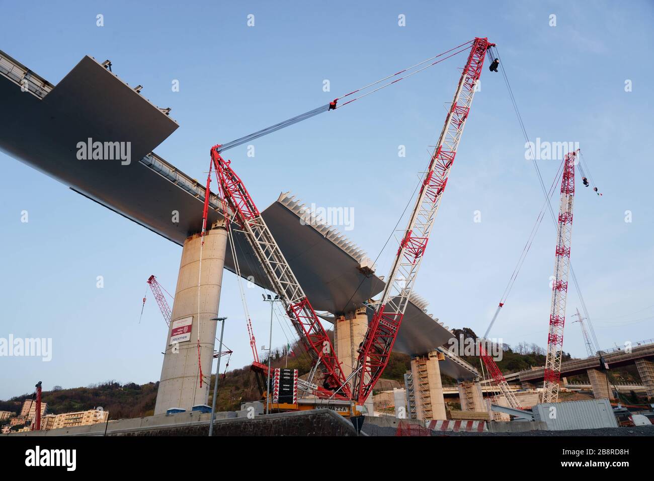 Genoa, Italy. 22th, Mar 2020. A general view shows the construction of ...