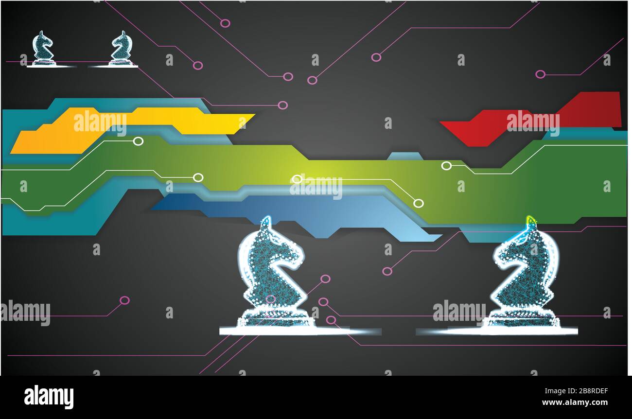 chess knight player on abstract dark background Stock Vector Image ...