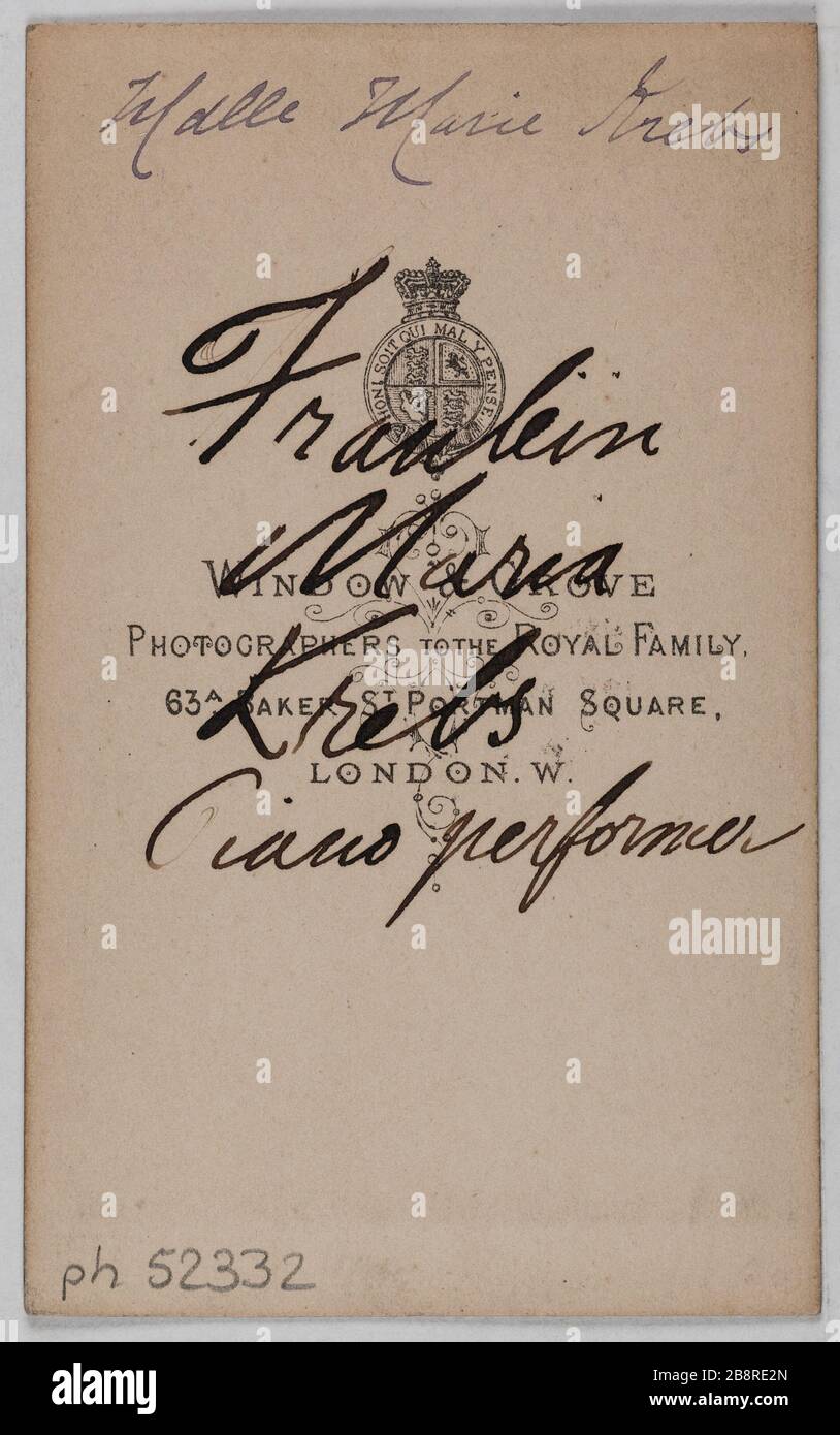 Portrait of Maria Krebs, German pianist. Portrait de Maria Krebs ...