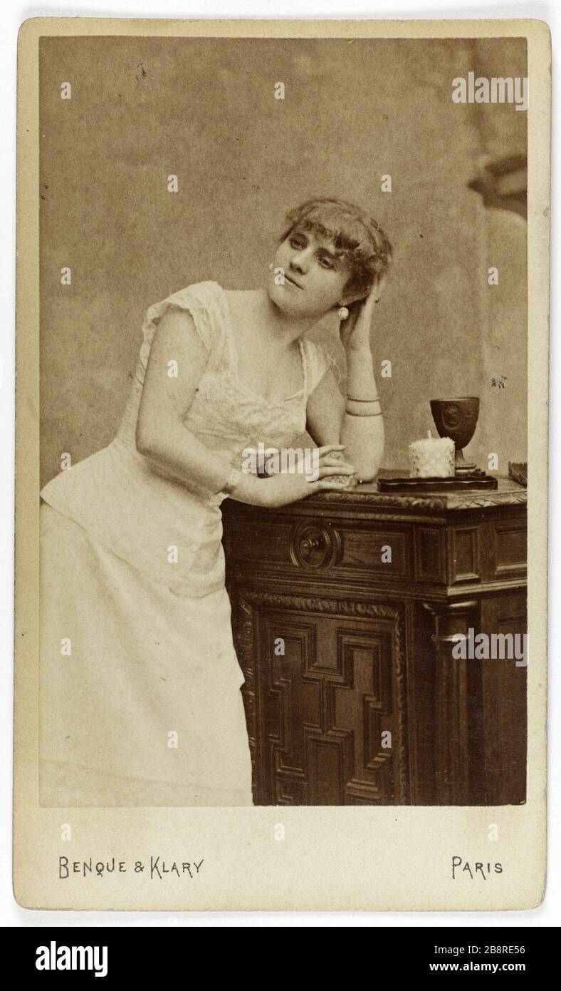 Portrait of Alice Marot (c. 1855-), actress at the Marigny Theater ...