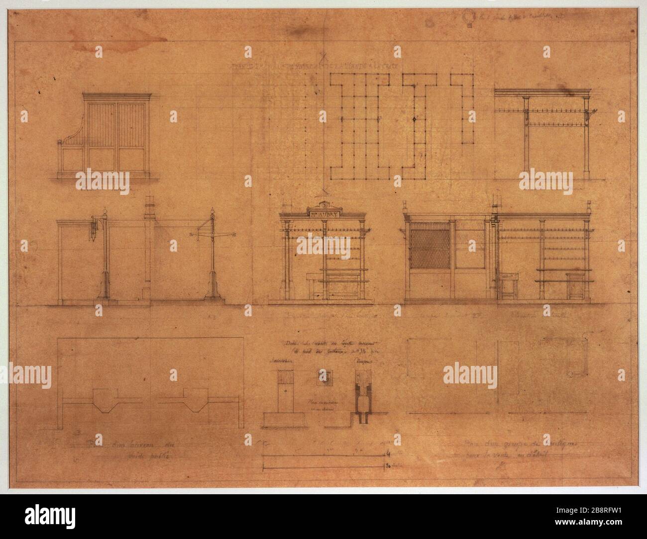 Market Hall General Plan of the meat market at auction Victor Baltard ...