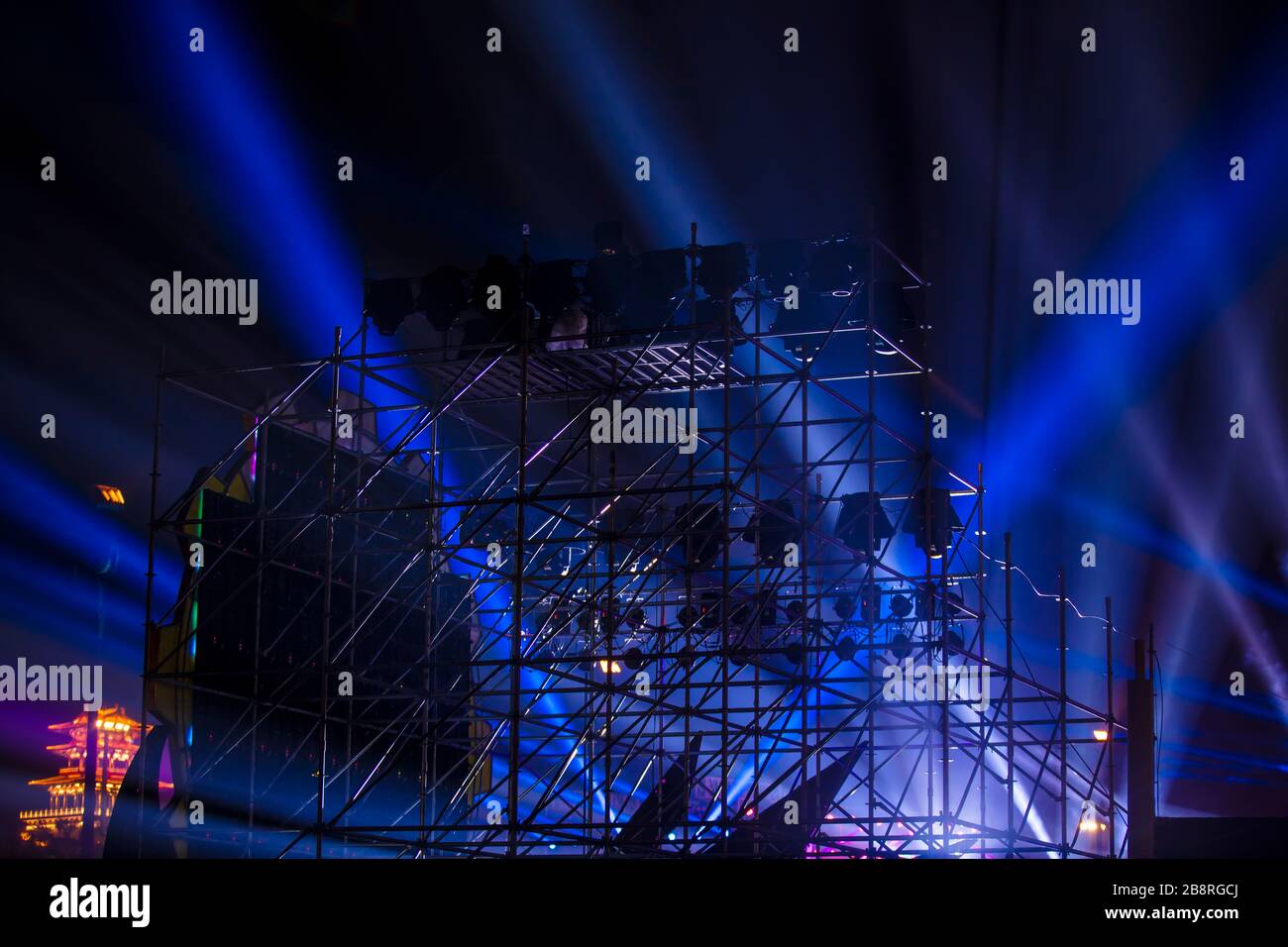 The stage spotlight at night Stock Photo - Alamy