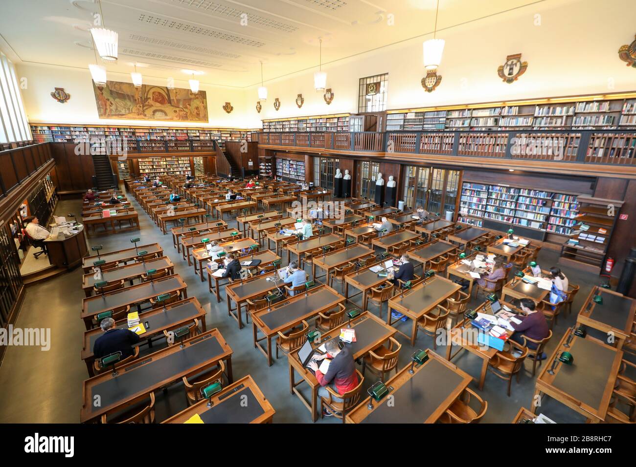 Leipzig, Germany. 14th Feb, 2020. View into the reading room of the ...