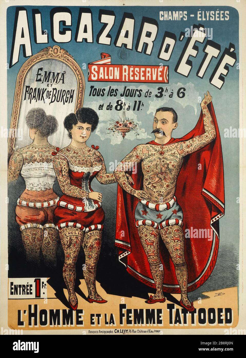 ALCAZAR SUMMER, EMMA AND FRANK DE BURGH, MAN AND WOMAN TATTOOED Charles Lévy. "Alcazar d'Eté ...