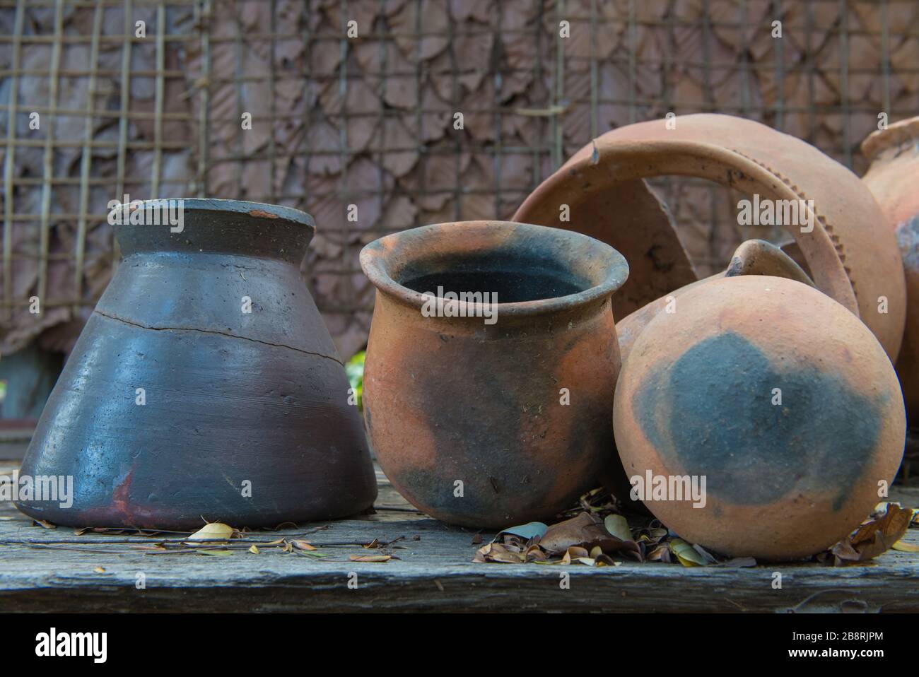Broken antique clay pot or traditional Jar on abandoned hut Stock Photo ...