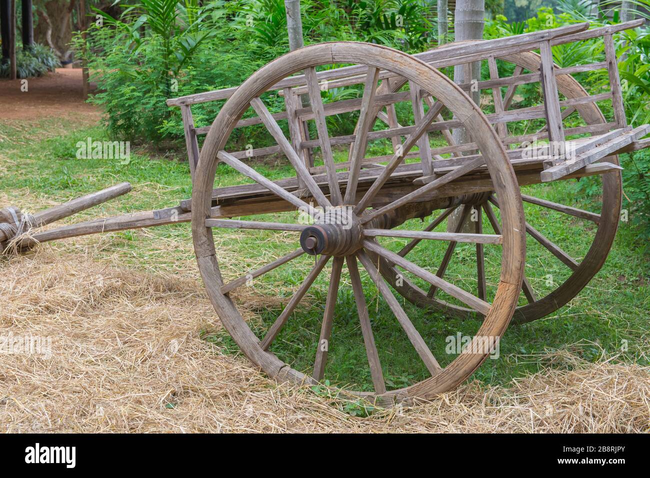 Old Thai style cart in farmer house at thailand Stock Photo - Alamy