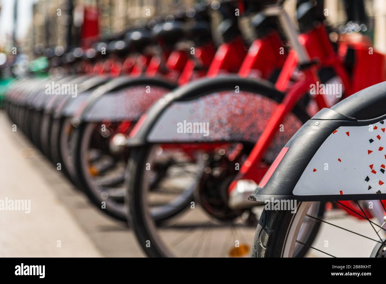 Public bike bicycle transportation sharing system in a big city Stock ...