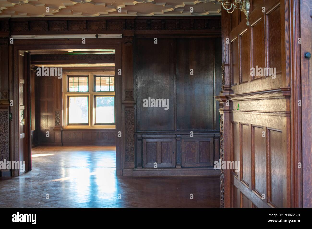 The Antique Wooden Interior of an Old Fashioned Estate Stock Photo - Alamy