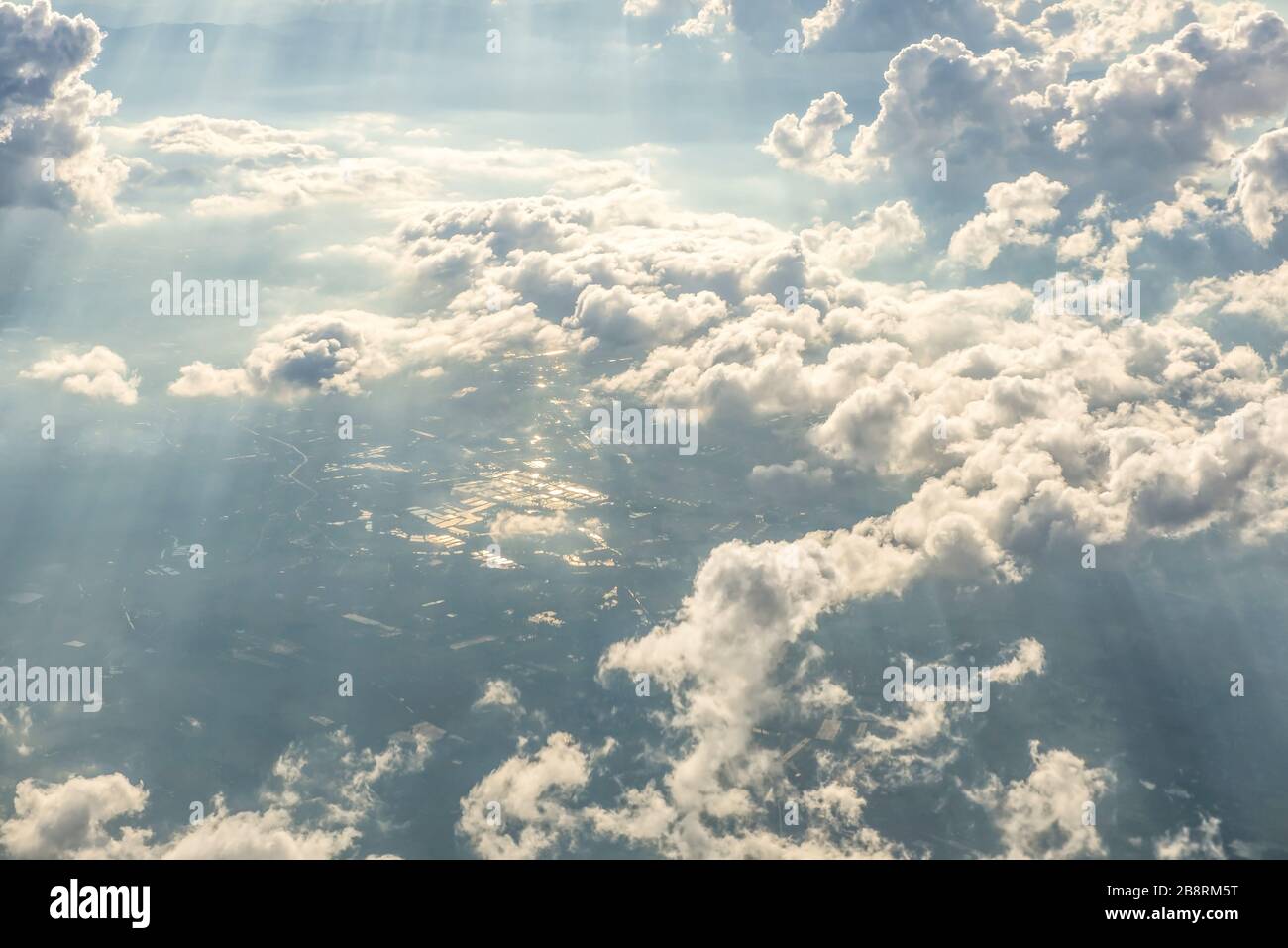 Blue sky and Clouds as seen through window of aircraft Stock Photo - Alamy