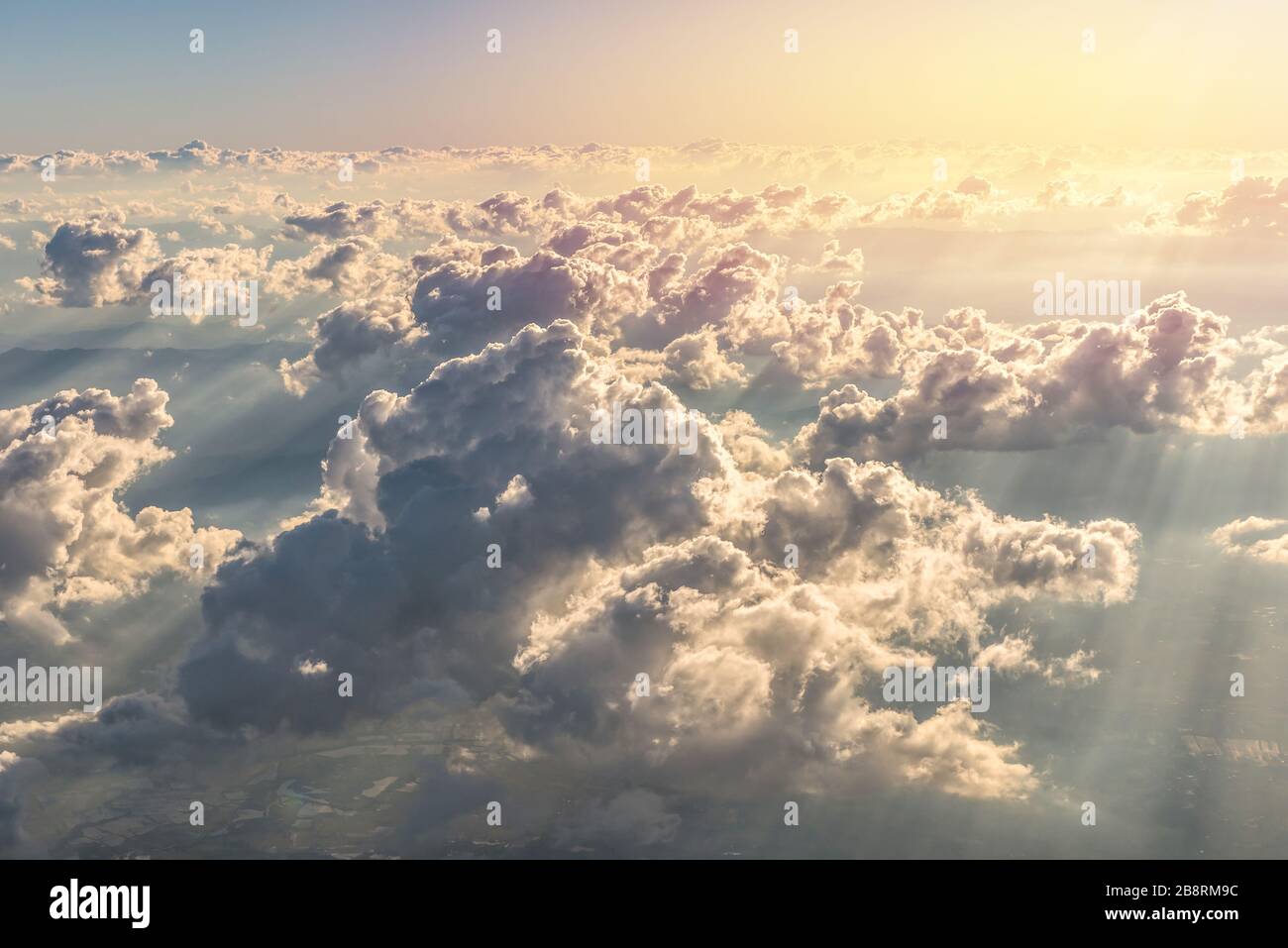 Blue sky and Clouds as seen through window of aircraft Stock Photo - Alamy