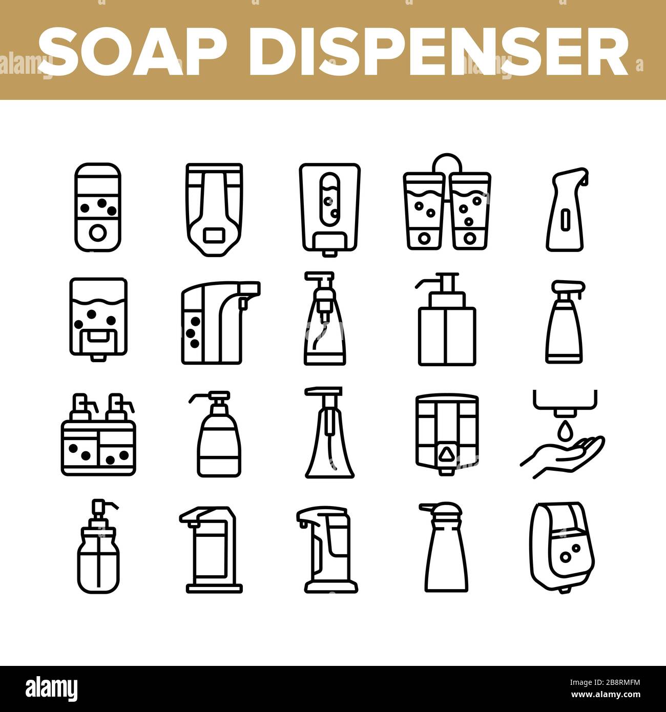 Soap Dispenser Tool Collection Icons Set Vector Stock Vector Image ...