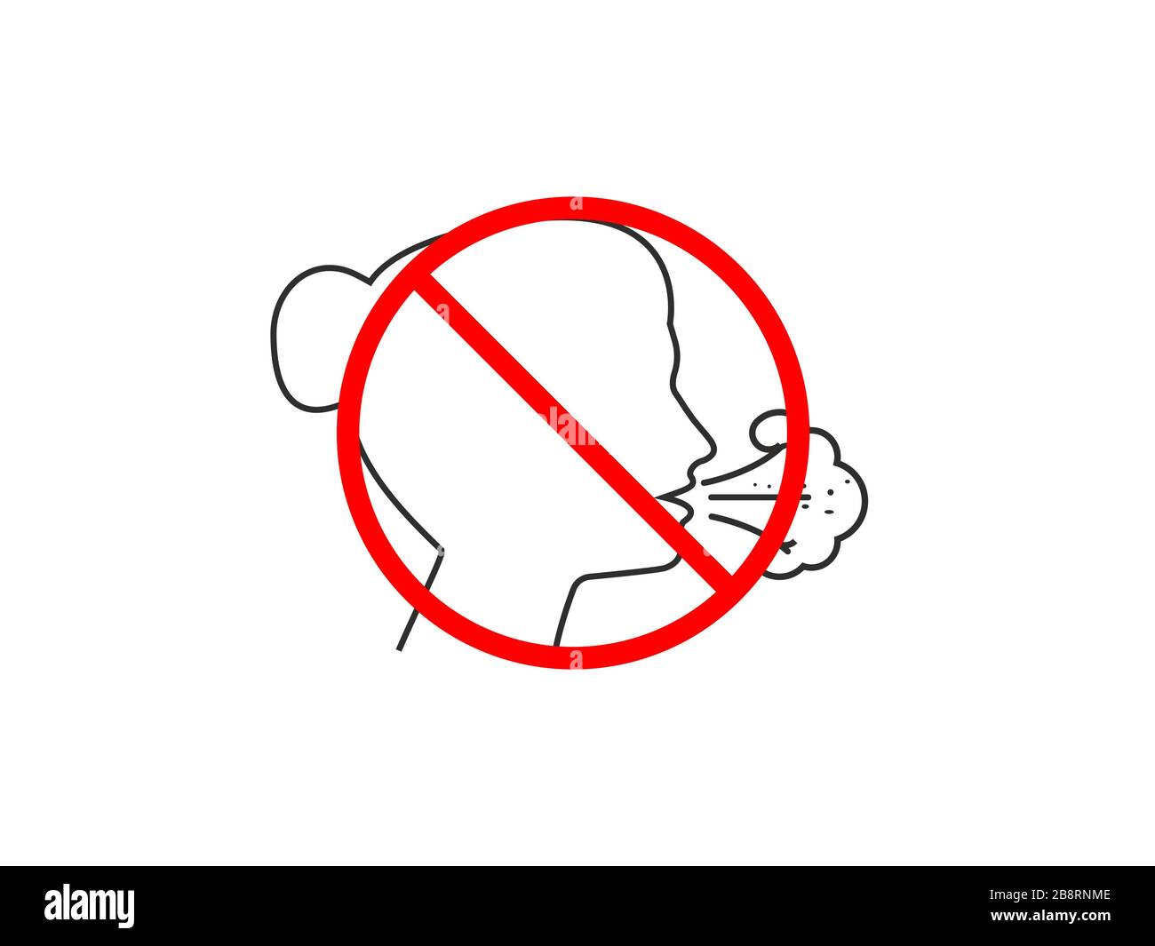 No Cough, flu icon. Vector illustration, flat design Stock Vector Image ...