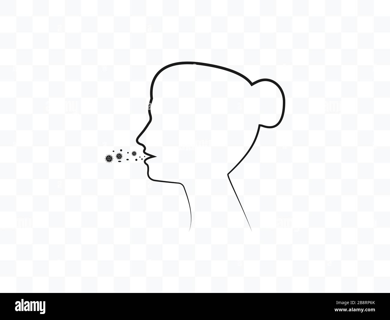 Common cold, cough, flu icon. Vector illustration, flat design Stock ...