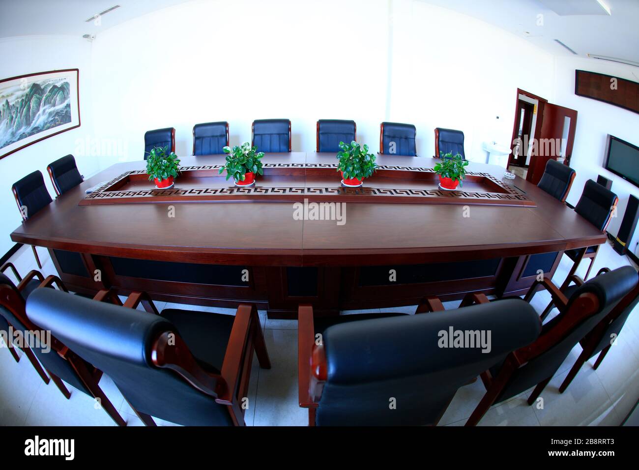 Tables and chairs in the conference room, close-up Stock Photo - Alamy