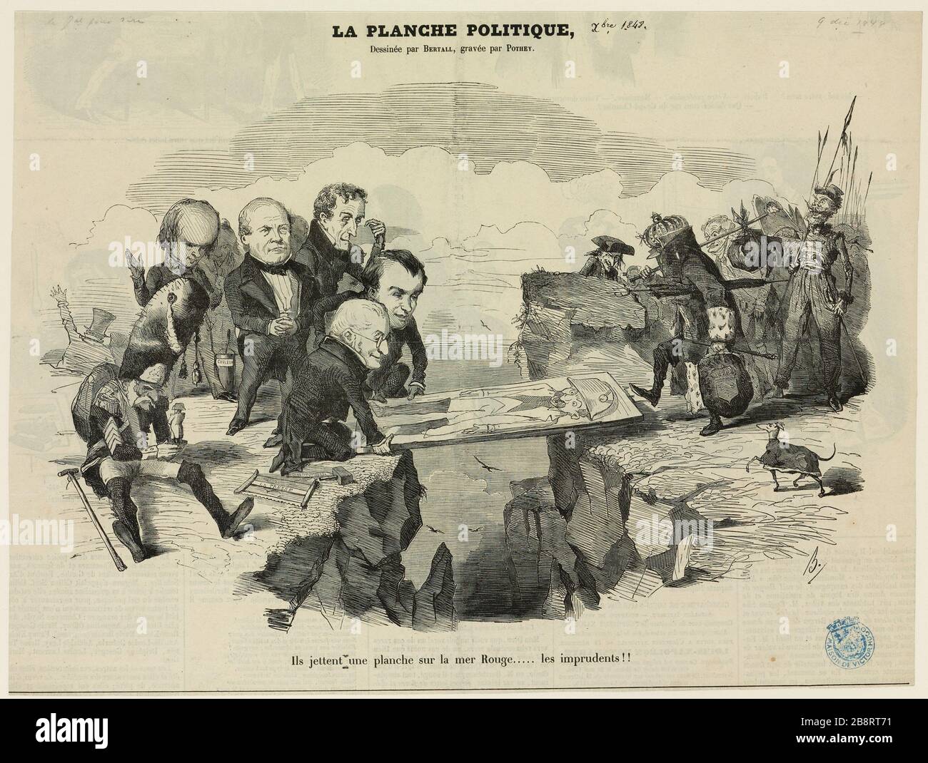 The policy board, designed by Bertall, engraved by Pothey: They throw a ...