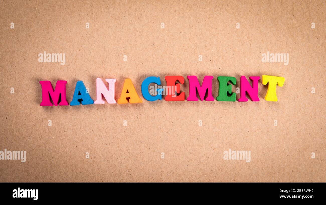 Management. Career, education, leadership and success concept. Colorful ...