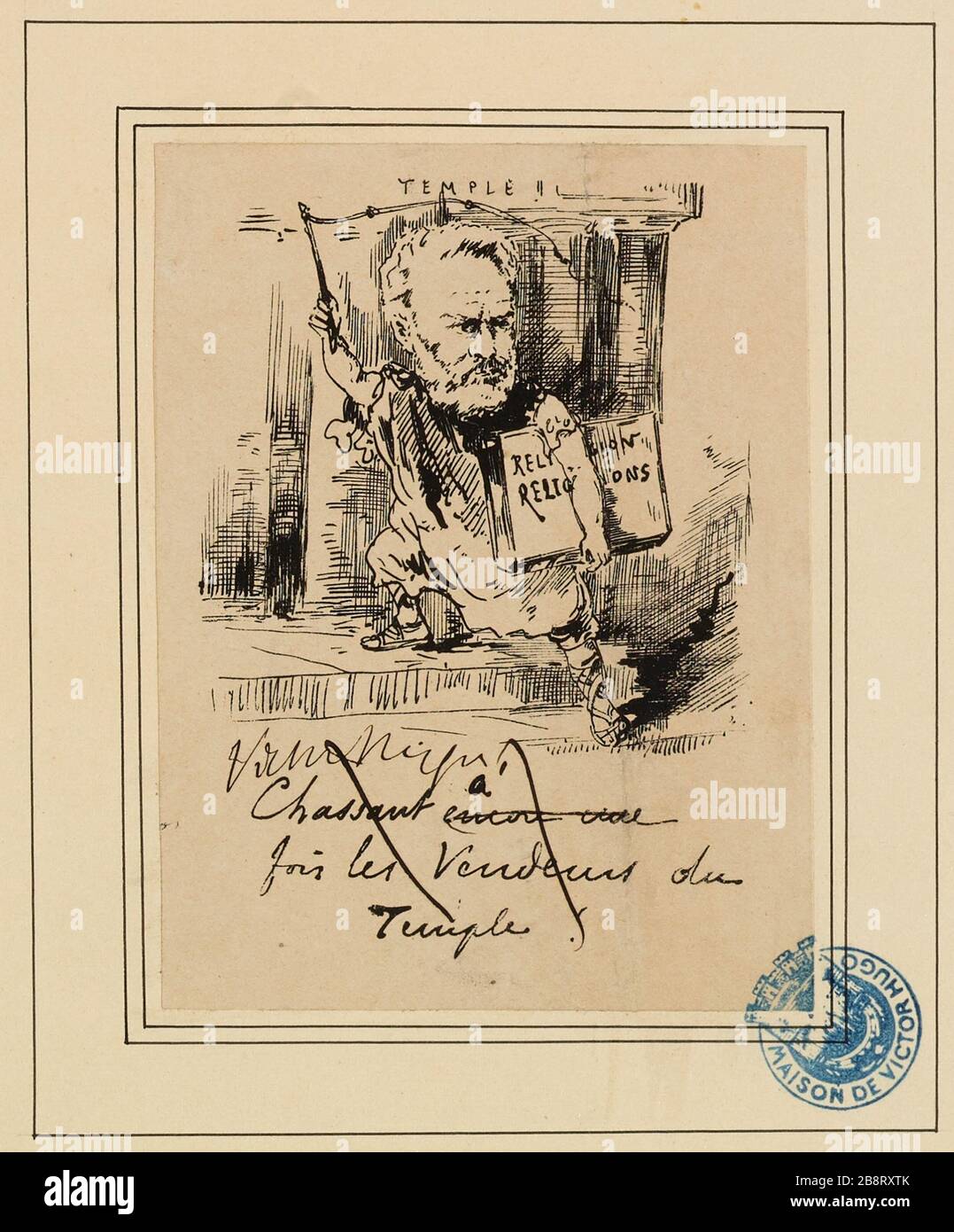 Victor Hugo once again chasing the sellers of the Temple Stock Photo ...