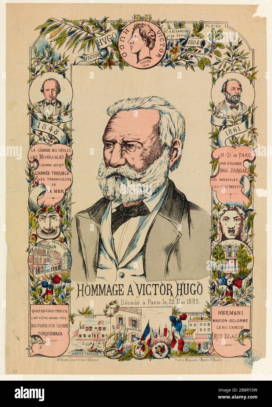 Tribute to Victor Hugo died in Paris, May 22, 1885 Stock Photo - Alamy