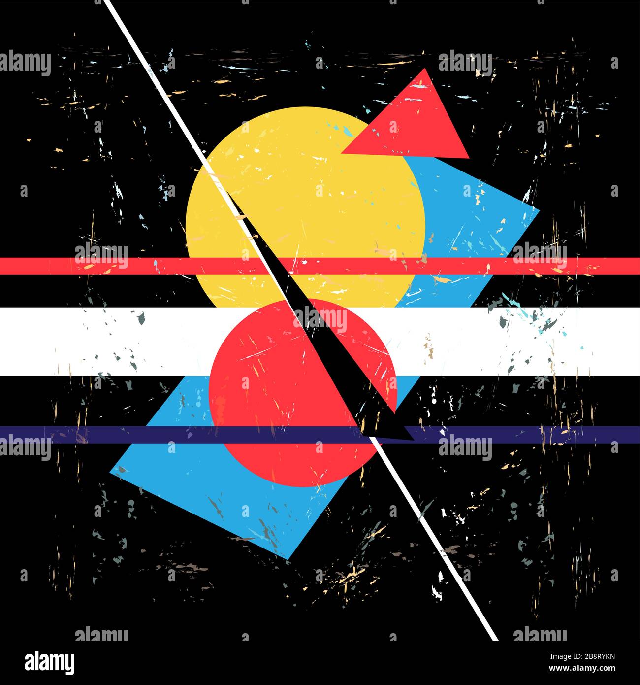 Bright poster unusual abstract shapes and segments Stock Vector Image ...